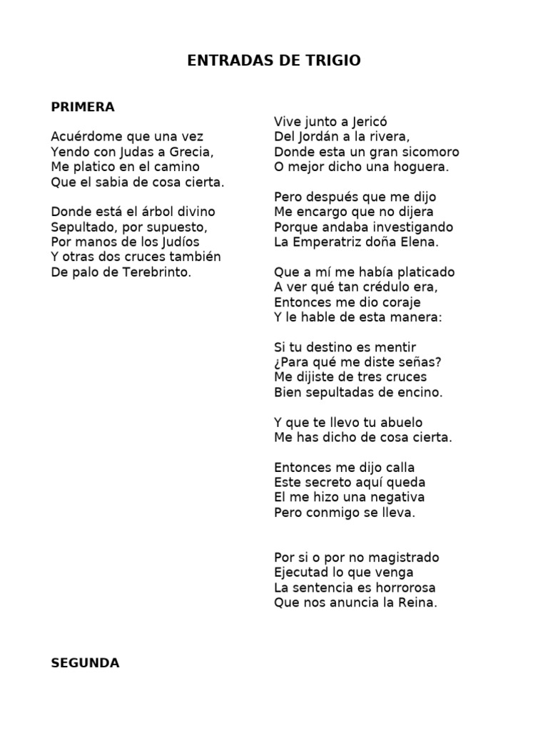 Entradas Trigio | PDF