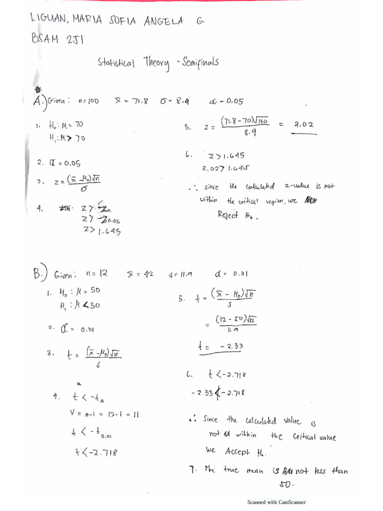 Solution_Statistical Theory | PDF