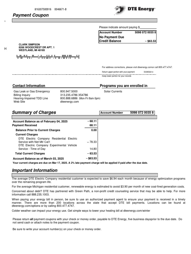 Dte Bill Clark | PDF | Power (Physics) | Electric Power