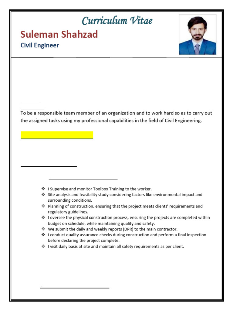 Engineer Suleman Shahzad Updated CV | PDF | Safety | Occupational Safety And Health