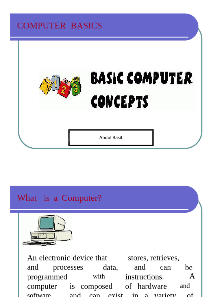 Basic Concept of Computer | PDF | Random Access Memory | Computer Hardware