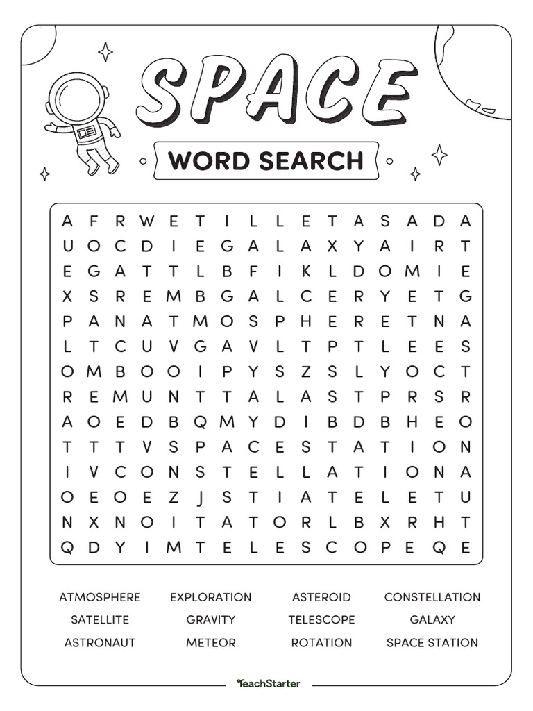 Space Word Search Puzzle | PDF