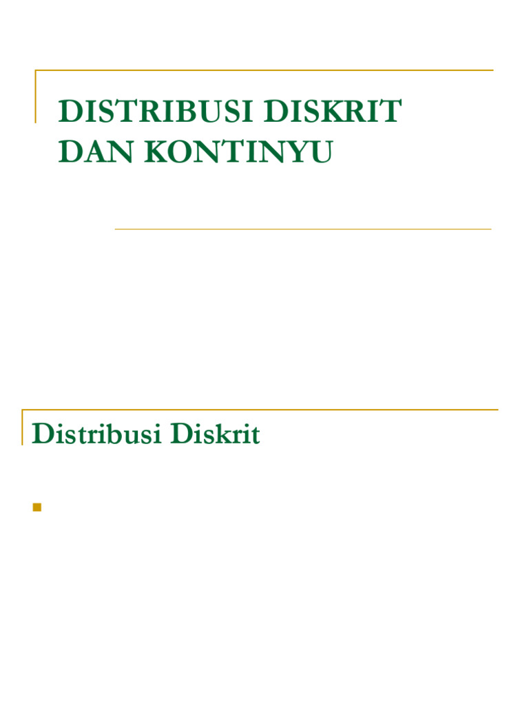 Distribusi Diskrit Dan Kontinyu Pdf
