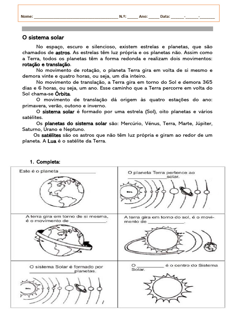 Ficha-sistema.solar | PDF | Lua | Terra