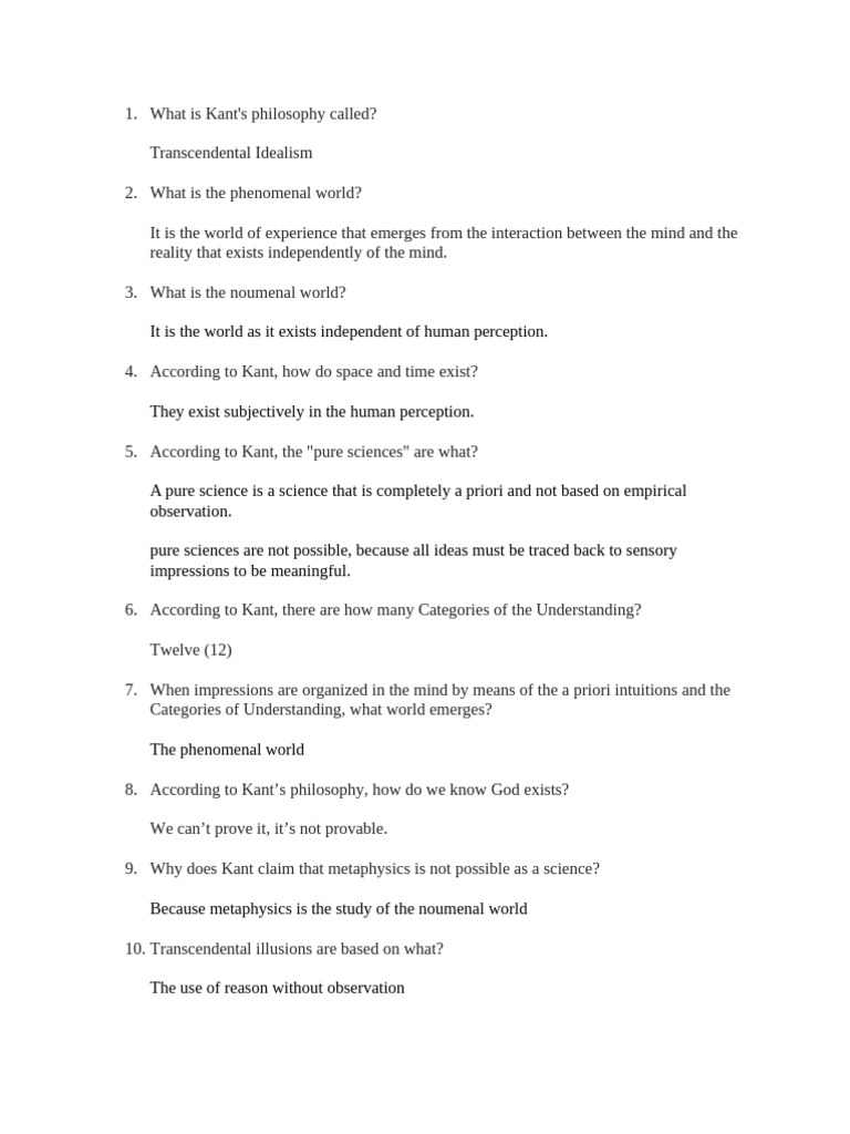 Philosophy Week 3 Session 5 | PDF | Immanuel Kant | Noumenon