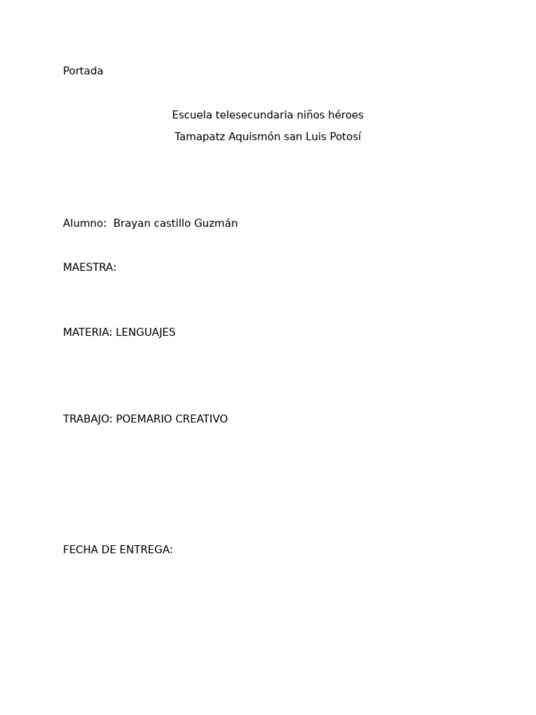 Tarea Brayan | PDF | Palabra | Poesía