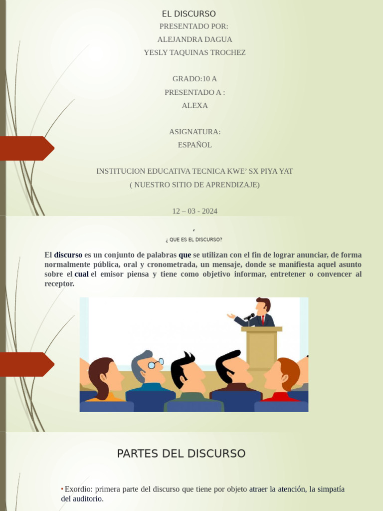 El Discurso 10 A | PDF