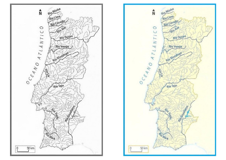mapa.portugal.RIOS | PDF