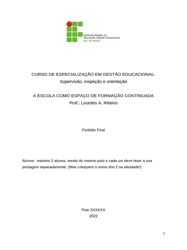 MODELO PORTFÃ LIO Final | PDF