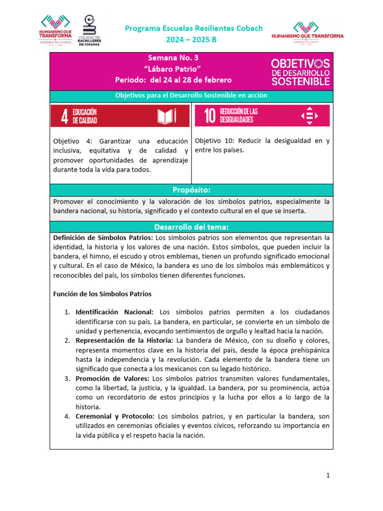 Ficha Semana 3- Lábaro Patrio | PDF | México | Bandera