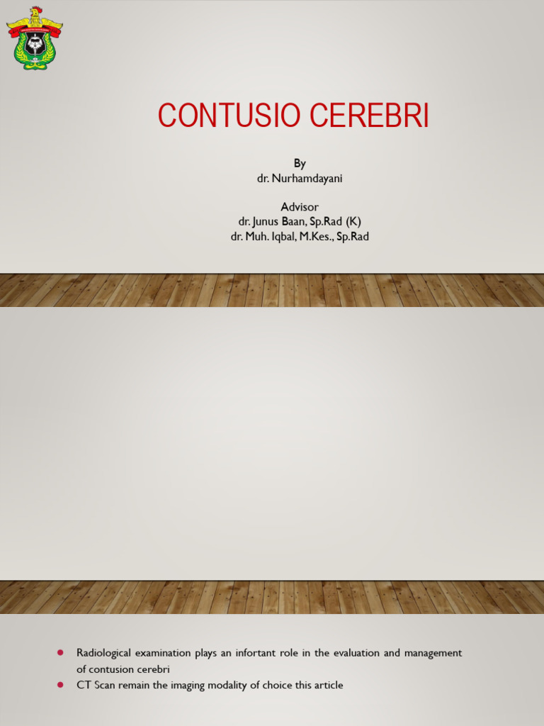 PPT Contusio Cerebri | PDF | Traumatic Brain Injury | Cerebral Cortex