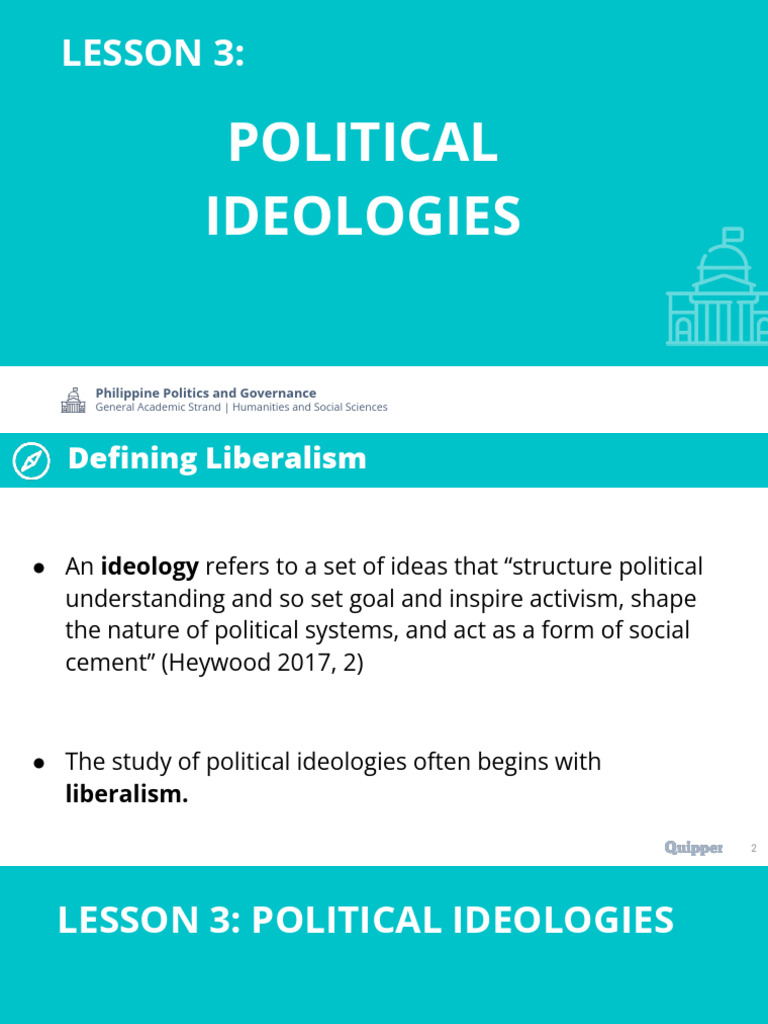 Political Ideologies (Liberalism, Conservatism, and Socialism | PDF ...