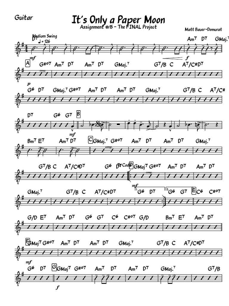 It's Only A Paper Moon: Guitar | PDF