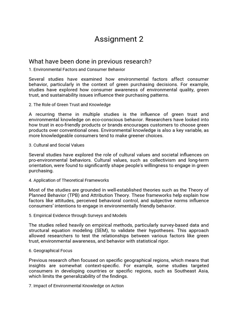 Assignment 2 | PDF | Behavior | Consumer Behaviour