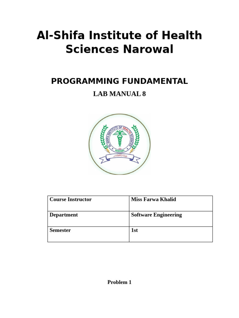 C++ Programming Fundamentals Lab Manual | PDF