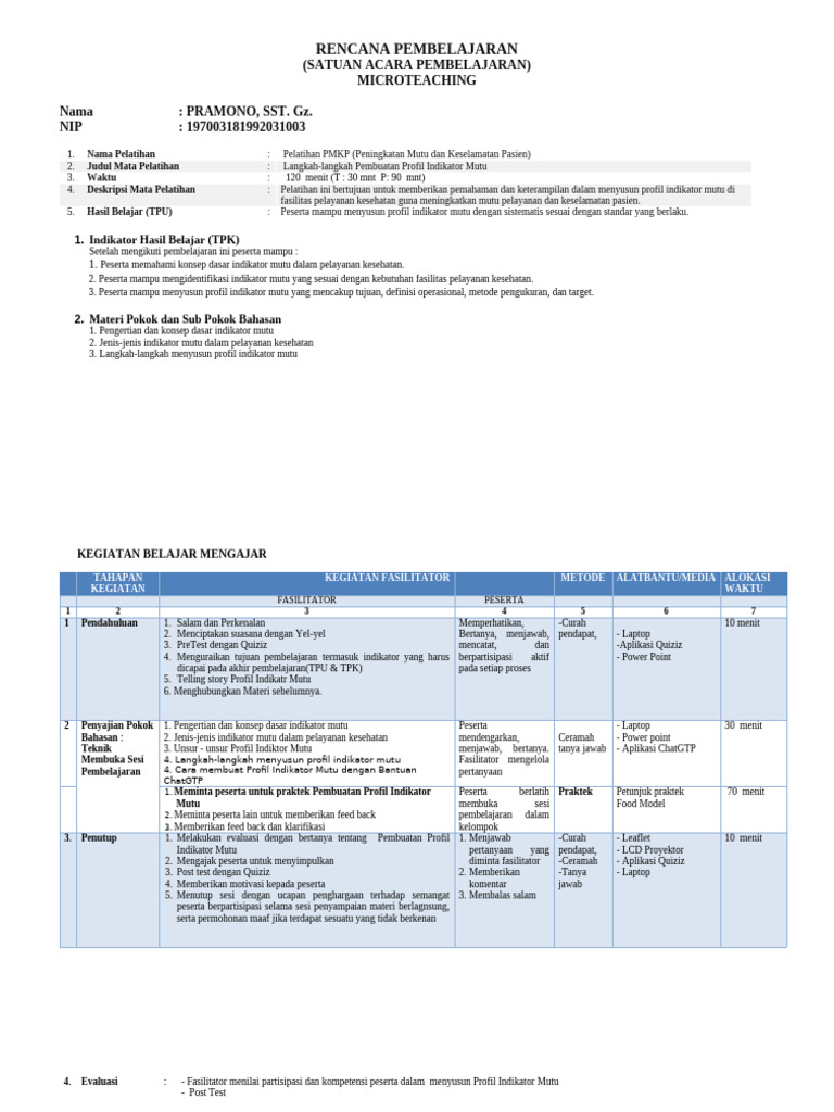 Rencana Pembelajaran - Pembuatan Profil Imut | PDF