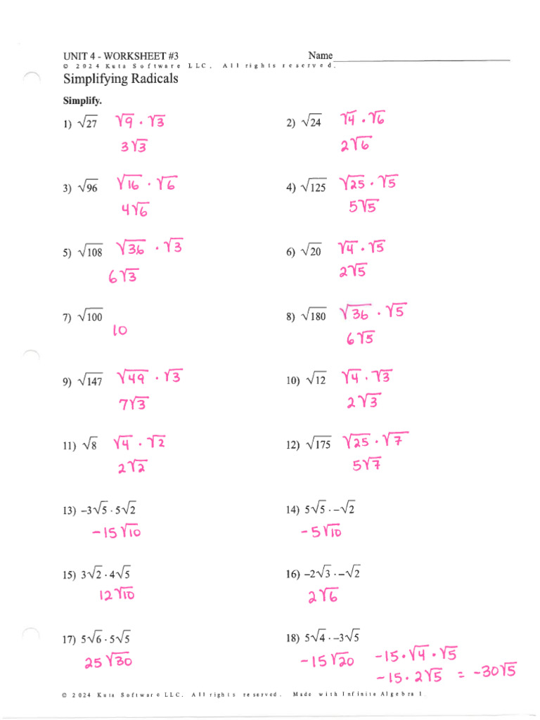 Unit 4 - Worksheet #3 Answers | PDF