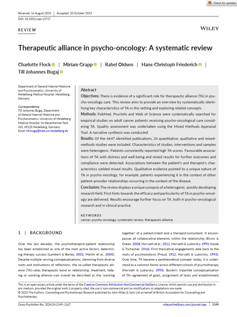 Couns and Psychother Res - 2023 - Flock - Therapeu - 250306 - 220909 ...