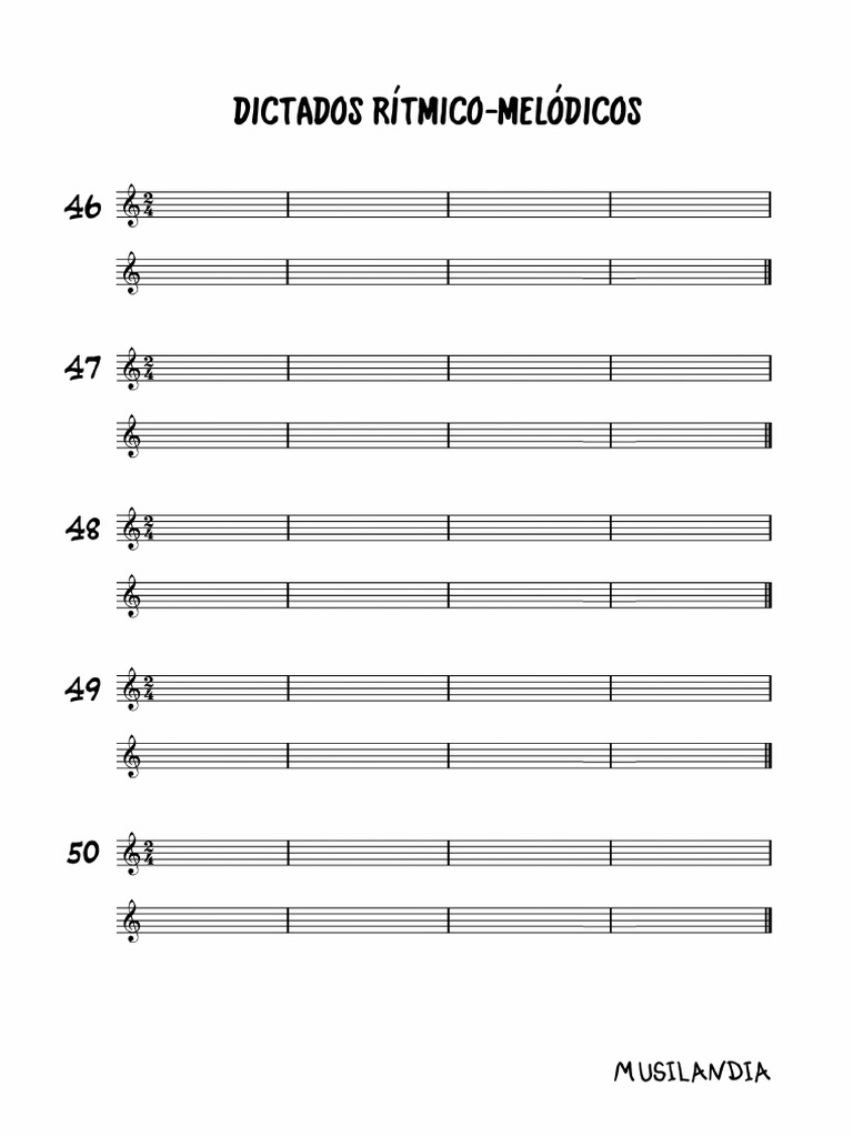 Dictados Rítmico-Melódicos 10 (MusiLandia) | PDF