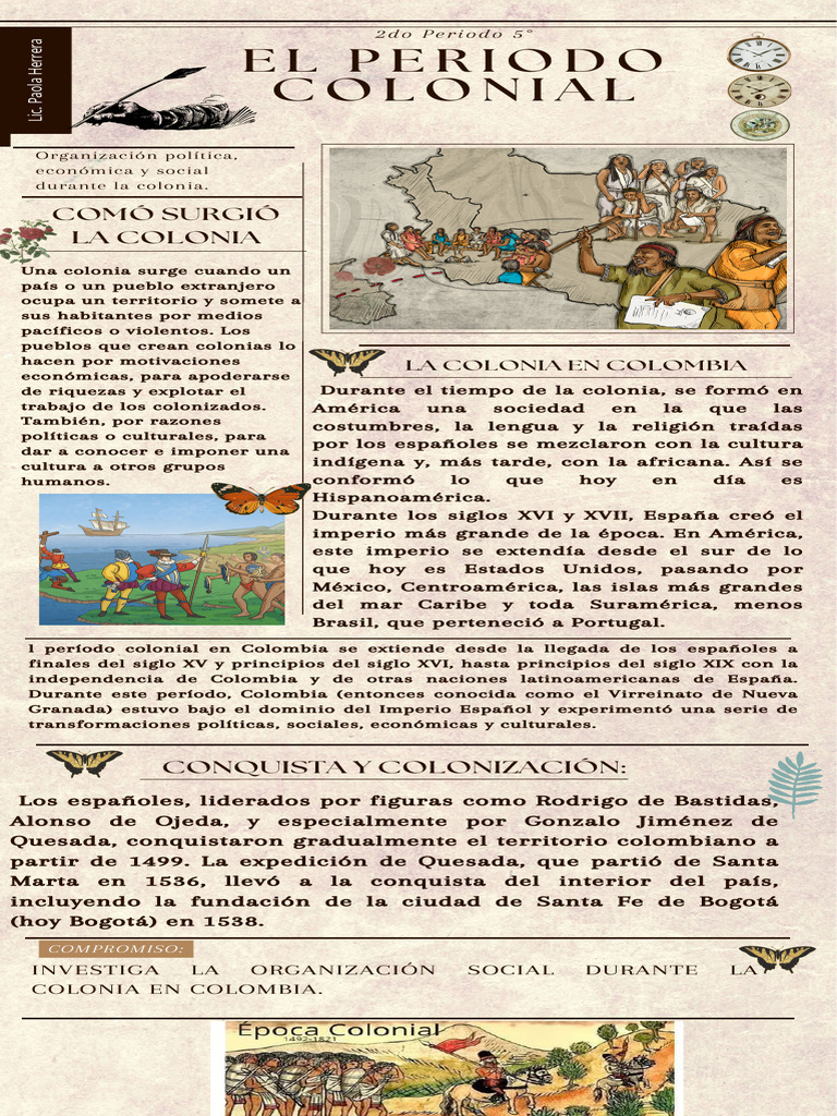 2_DO_TEMA_COLONIA_COLOMBIA_2DO_PERIODO_5° | PDF | Colonialismo | Colombia