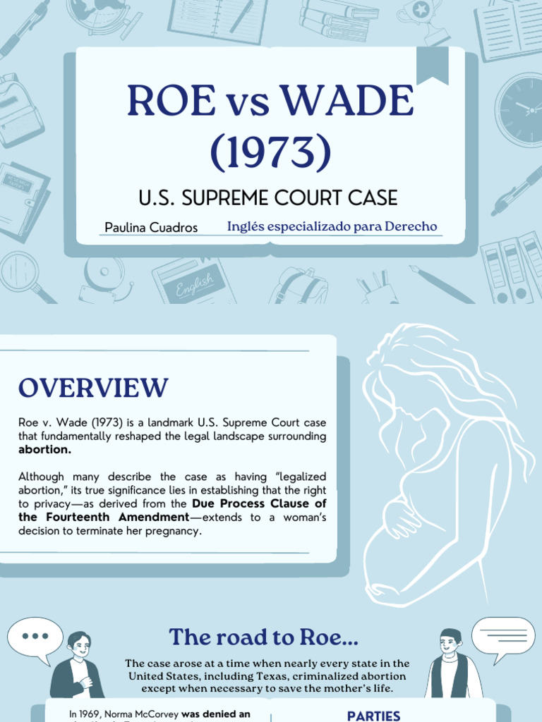 Roe VS Wade - Supreme Court Case - Cuadros | PDF | Abortion | Birth Control