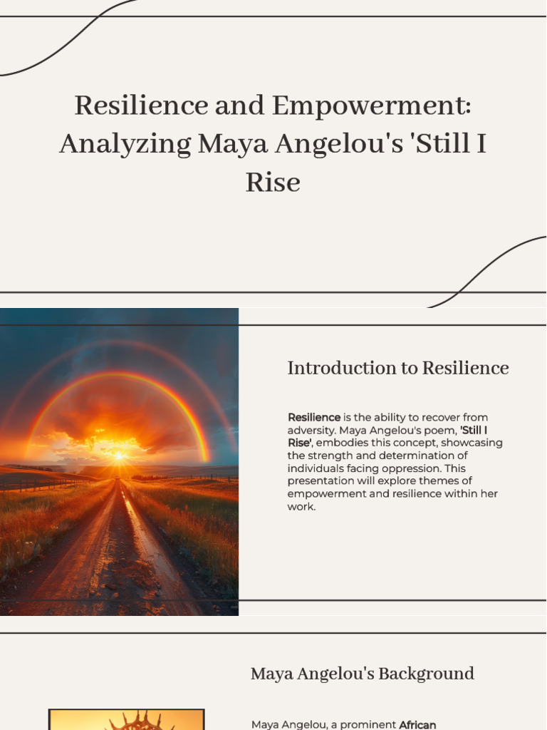 Slidesgo Resilience and Empowerment Analyzing Maya Angelous Still I ...
