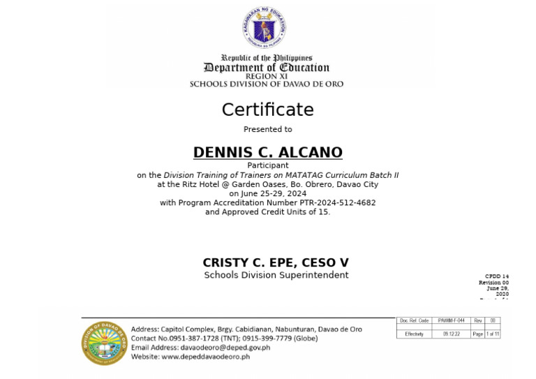 CPDD-14-SAMPLE-CERT-FOR-PARTICIPANTS-3 | PDF