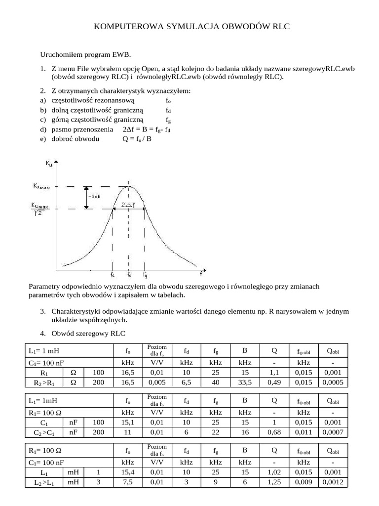 Symulacja RLC 2 | PDF