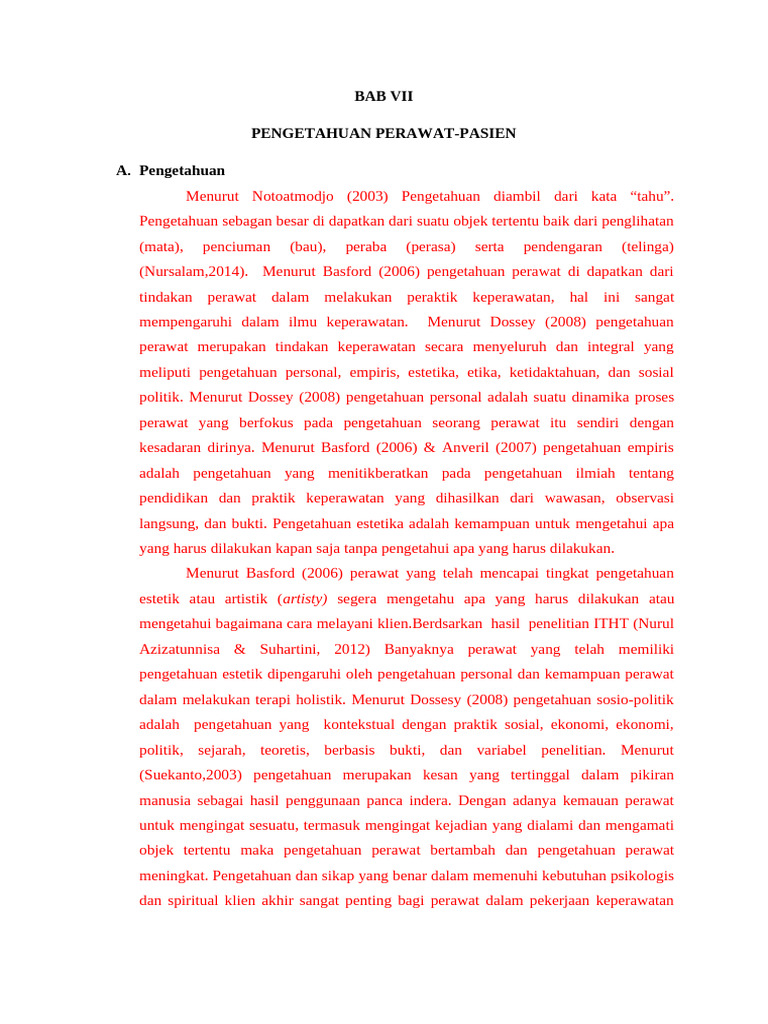 Pengetahuan perawat buku muti parafrase | PDF