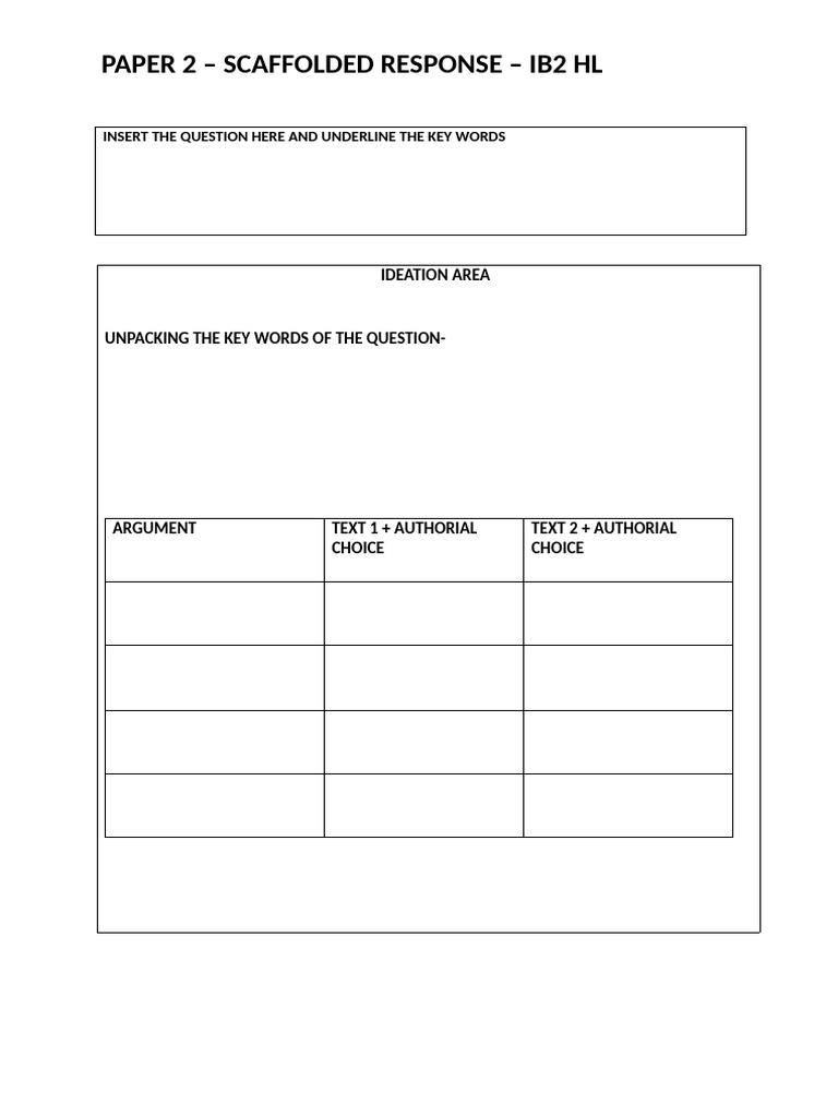 SCAFFOLDED PAPER 2 RESPONSE | PDF