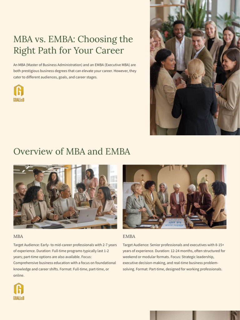 MBA Vs EMBA Choosing The Right Path For Your Career | PDF | Master Of ...