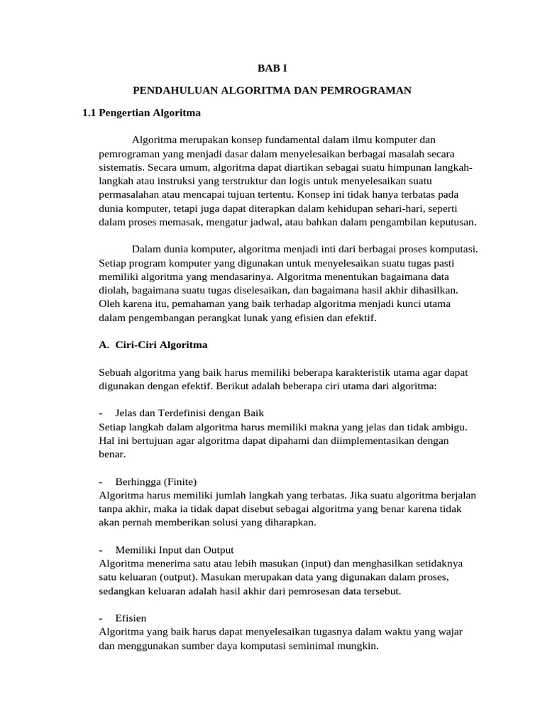 Algoritma Dan Pemrograman | PDF