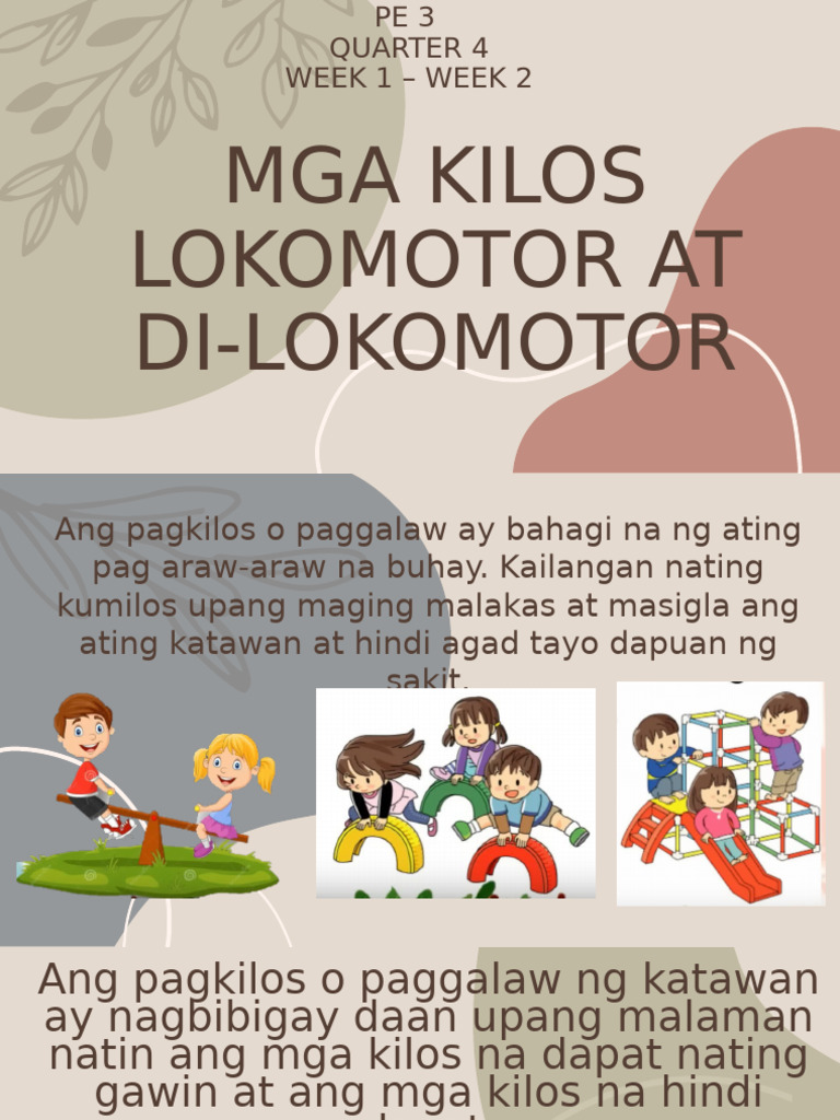 Mga Kilos Lokomotor at Di-Lokomotor | PDF