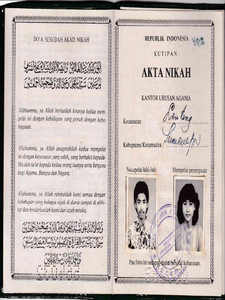 Isi dan Do'a Buku Nikah | PDF