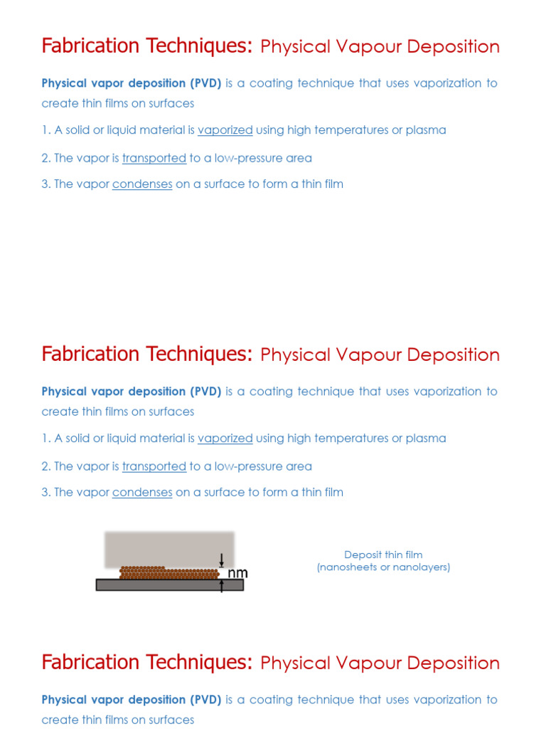 Physical Vapour Deposition | PDF | Thin Film | Sputtering
