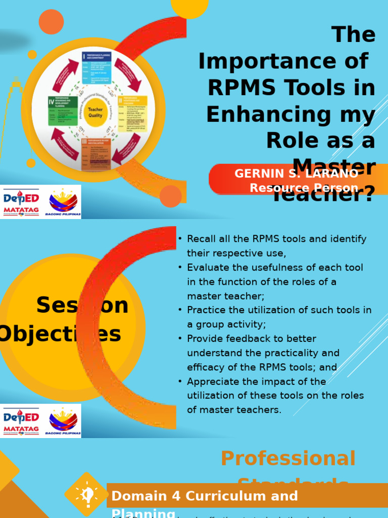 SD How RPMS Tools Matter in My Role As Master Teacher | PDF ...