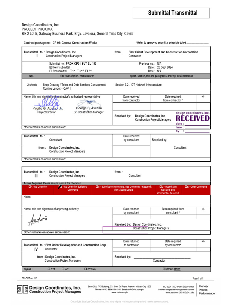 Telco & Data Services Containment Routing Layout - CAV 1 (Corrected) | PDF | Engineering