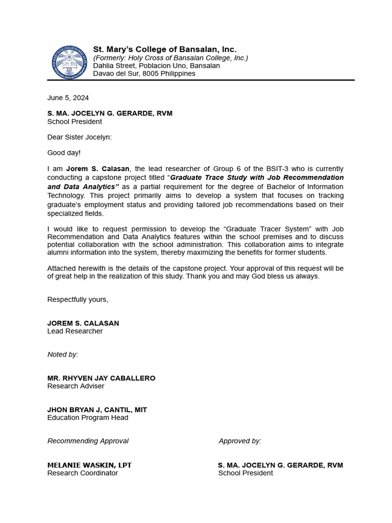 Permission Graduate Tracer Study | PDF