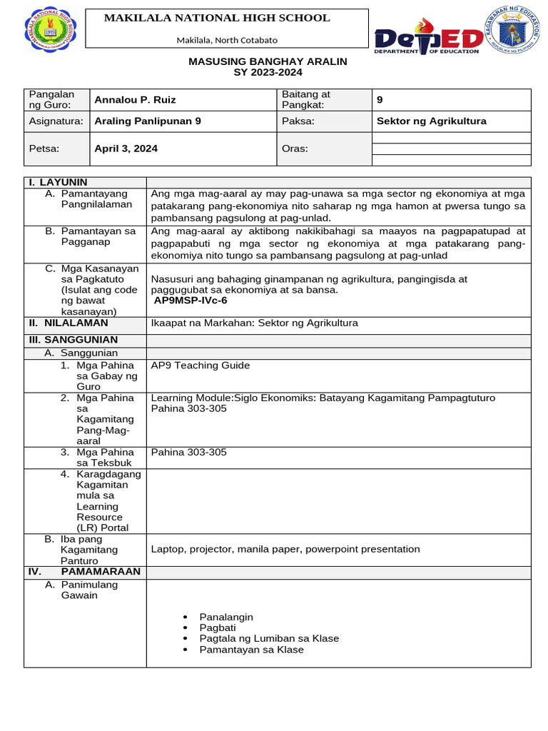 Jhs Lesson Plan AP | PDF