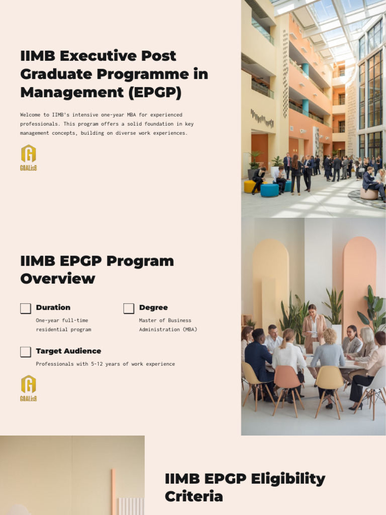IIMB Executive Post Graduate Programme in Management EPGP | PDF | Master Of Business ...