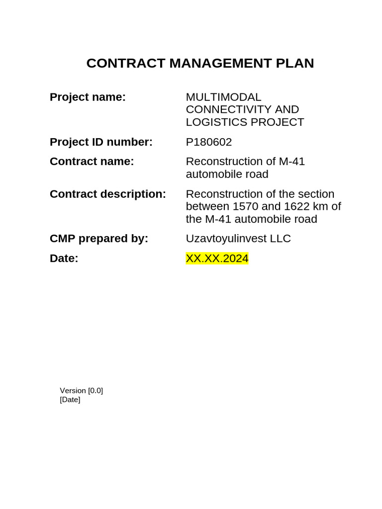 Contract Management Plan | PDF | Subcontractor | Insurance