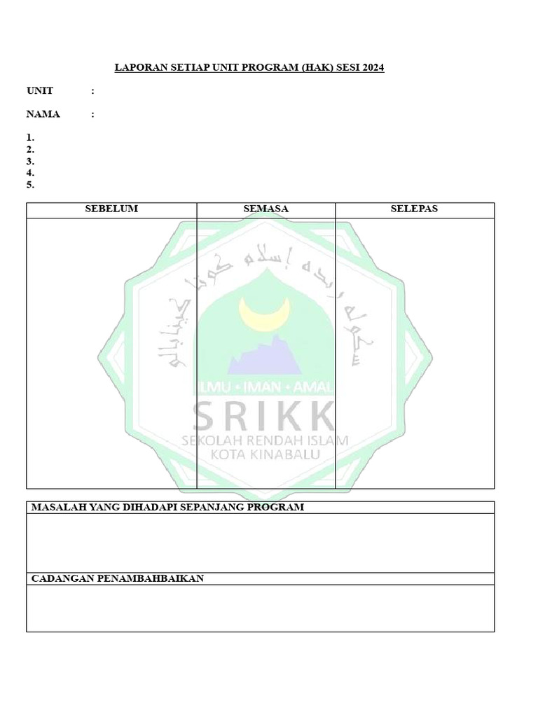 Laporan Setiap Unit Program | PDF
