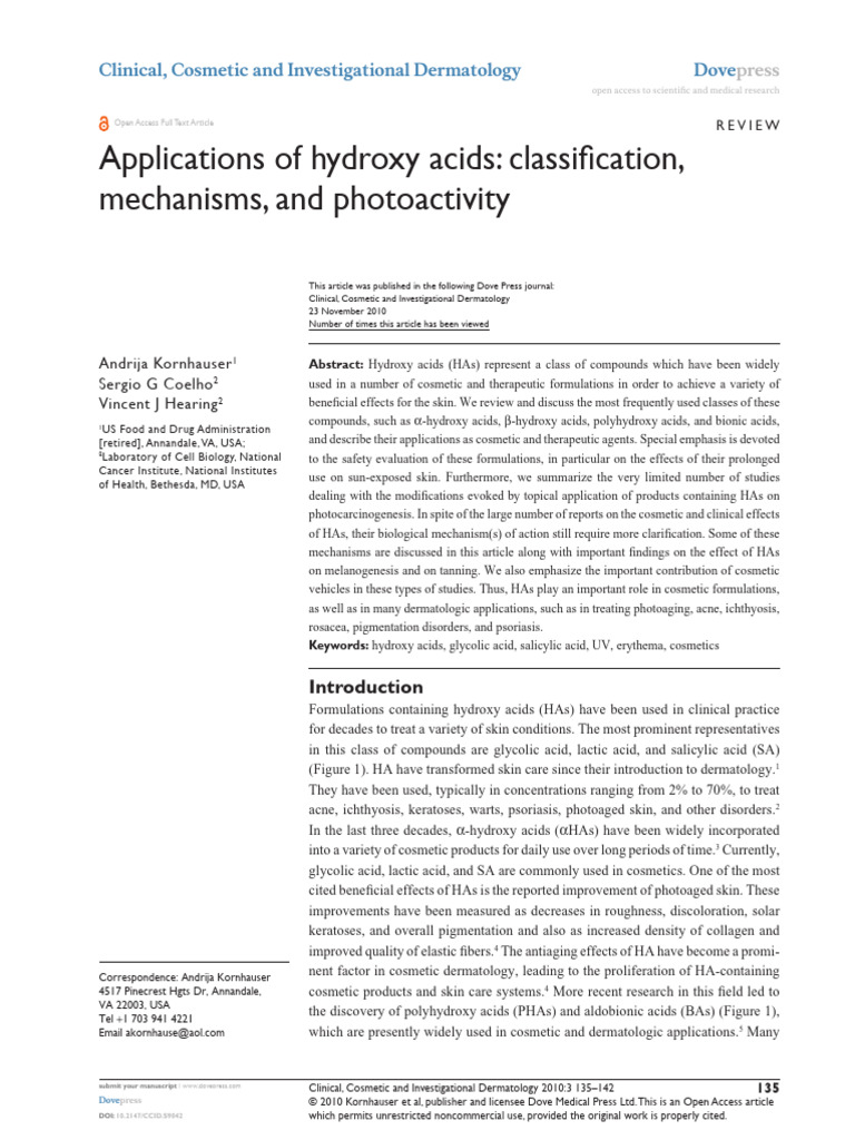Applications of Hydroxy Acids Classification Mechanisms and P40hacn90s ...