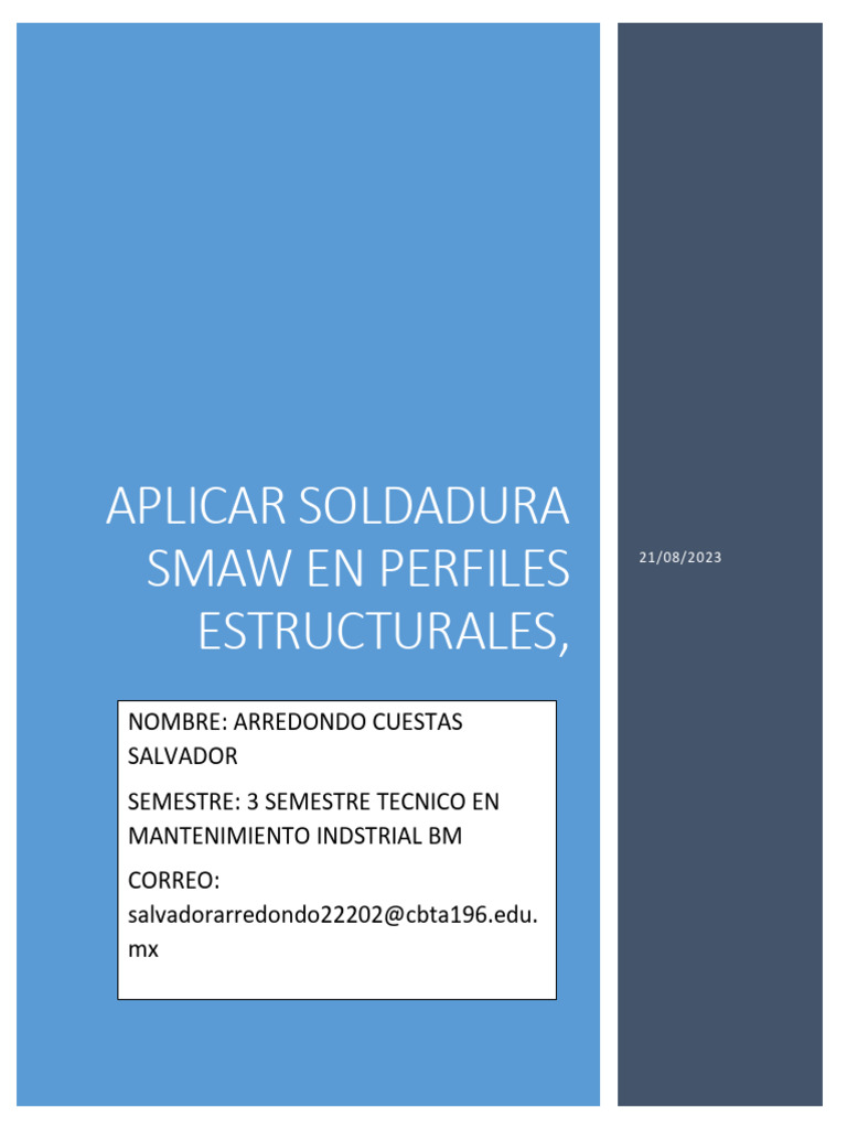 Soldadura SMAW con Electrodo 60/13 | PDF | Soldadura | Construcción