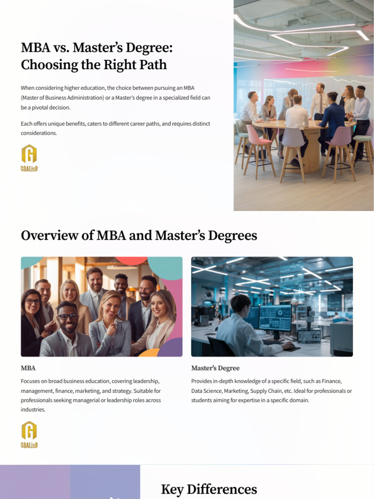 MBA Vs Masters Degree Choosing The Right Path | PDF | Master Of ...