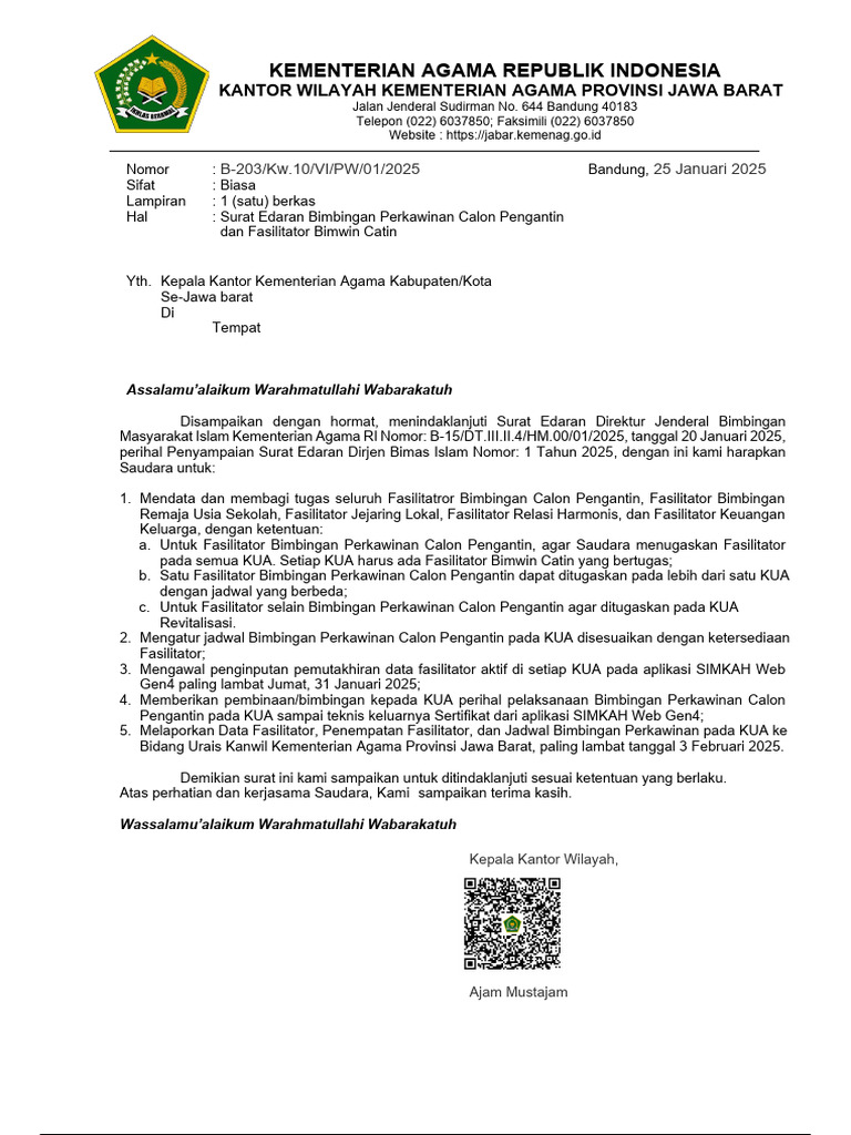 SE Teknis Bimwin Catin Dan Fasilitator 2025 | PDF