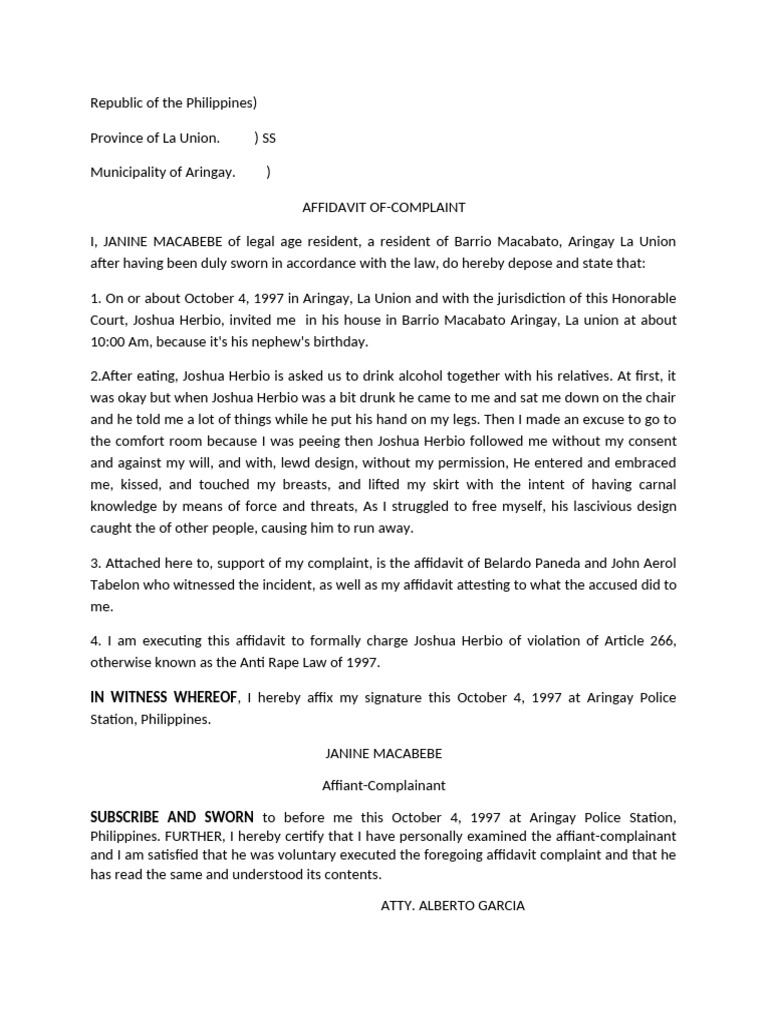 CDI 8 AFFIDAVIT OF-COMPLAINT - WPS Office | PDF