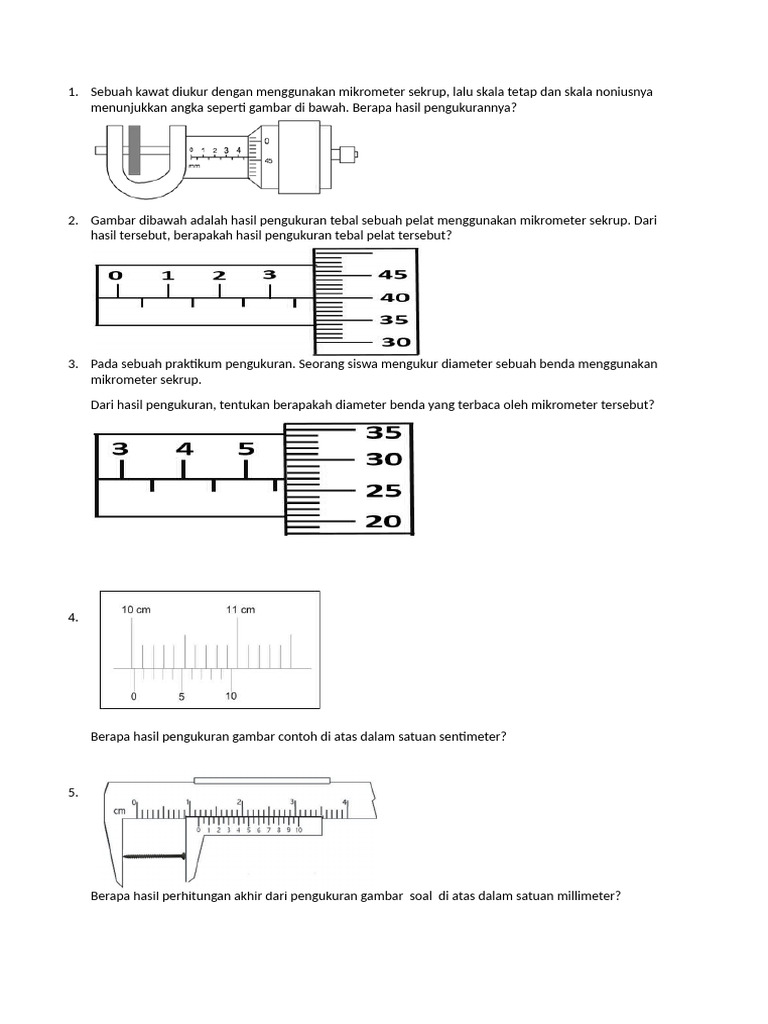 Pengukuran Diameter Kawat dengan Mikrometer | PDF