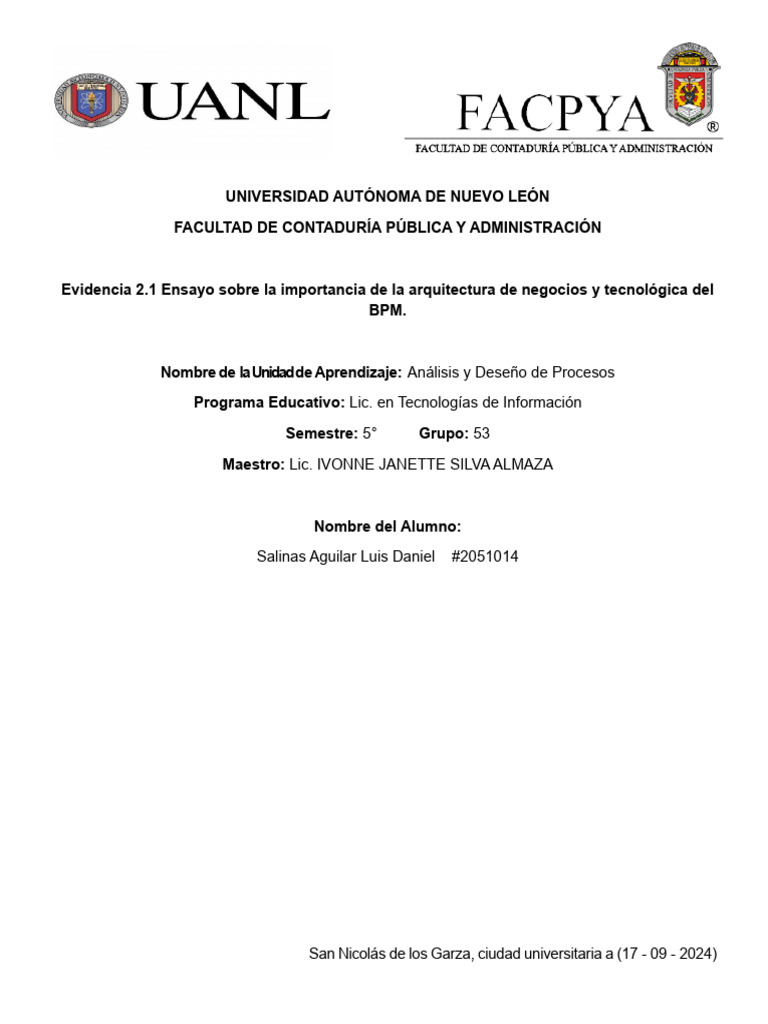 Ev2.1_AyDP_LDSA | PDF | Diseño | Arquitectura empresarial