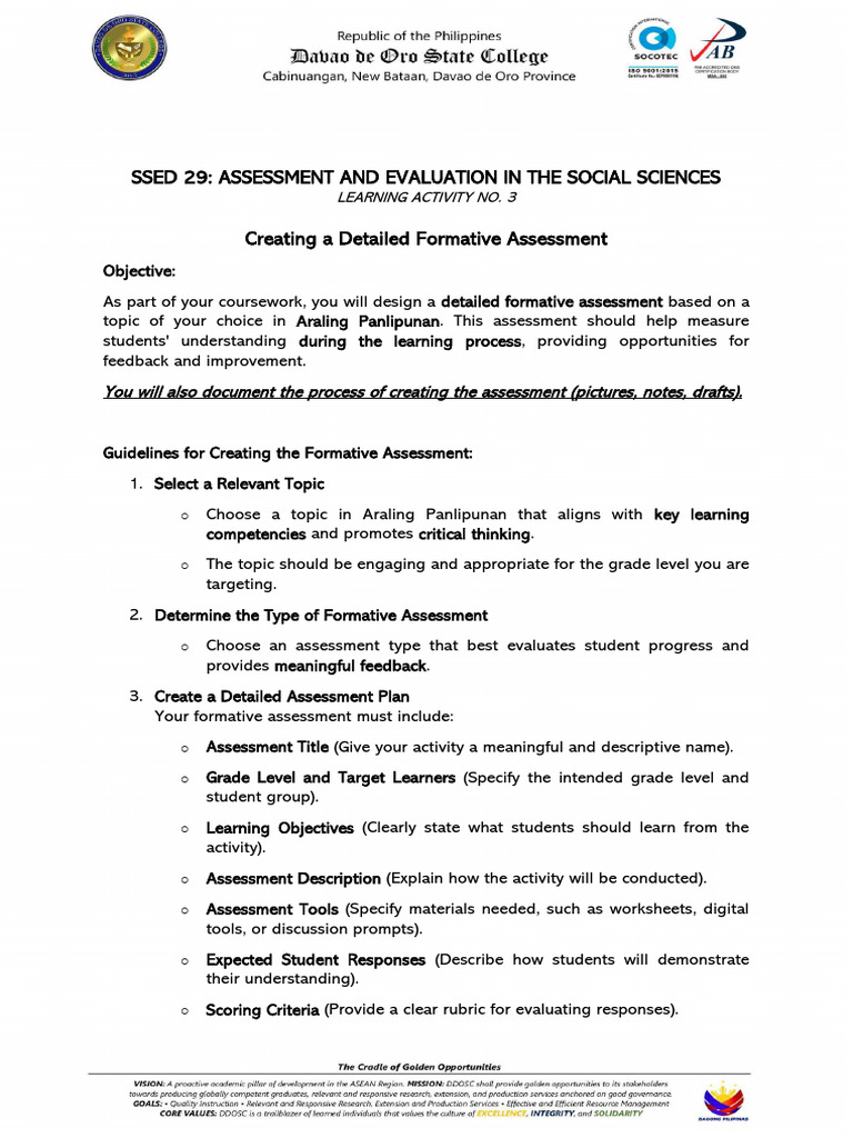SSED 29 - Learning Activity No. 3 | PDF | Educational Assessment | Procedural Knowledge